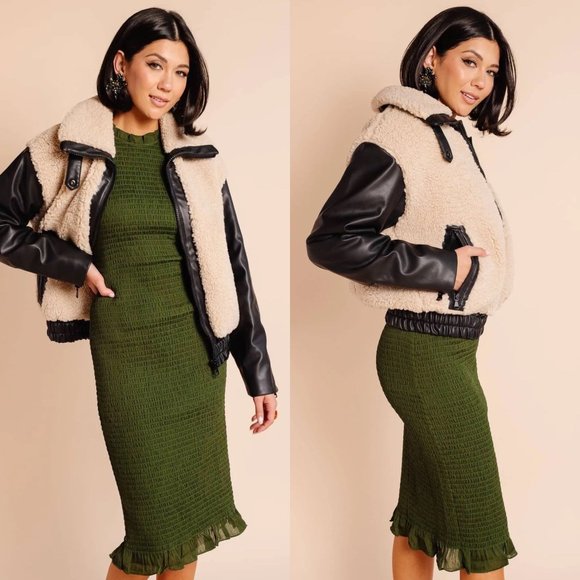 Rachel Parcell | Jackets & Coats | Rachel Parcell Shearling Bomber ...
